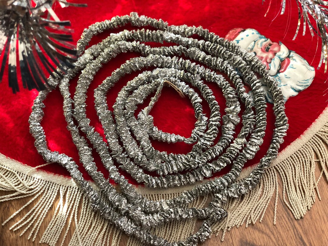Vintage Aluminum Silver Tree Garland, Twisted Aluminum Garland, Mid ...