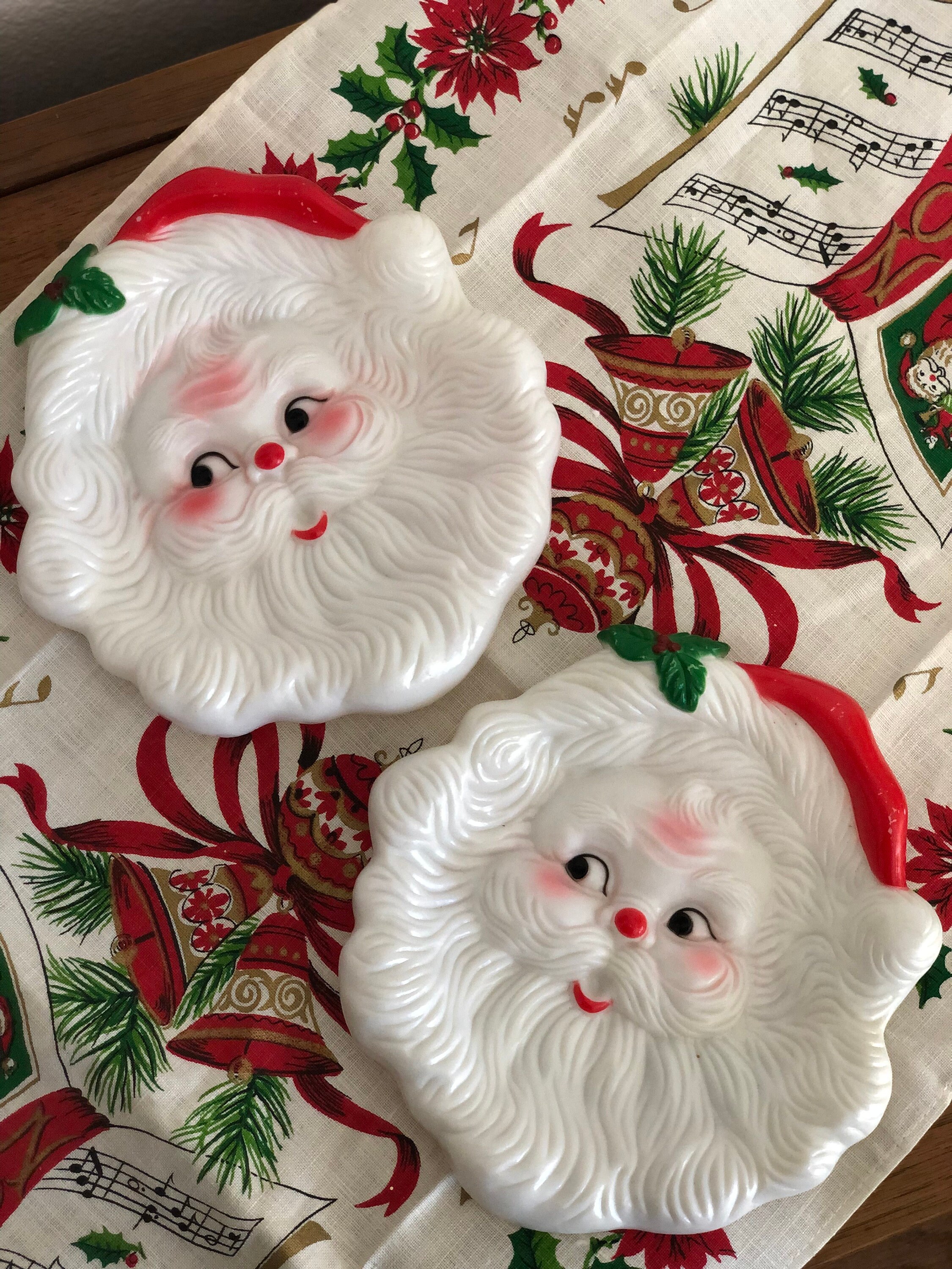 Vintage Santa Snack Plate Santa Cookie Plate Trinket Dish - Etsy
