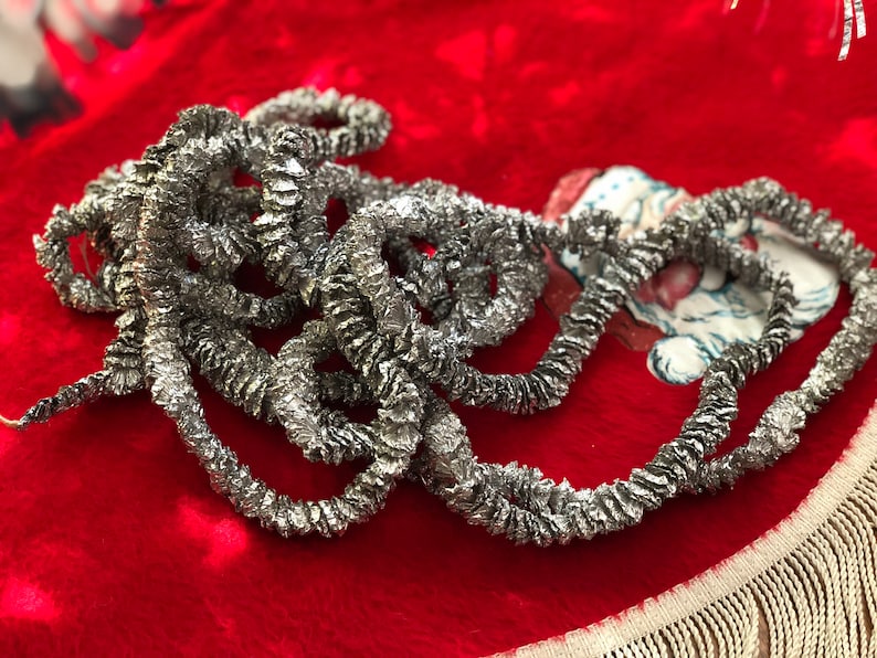 Vintage Aluminum Silver Tree Garland, Twisted Aluminum Garland, Mid ...