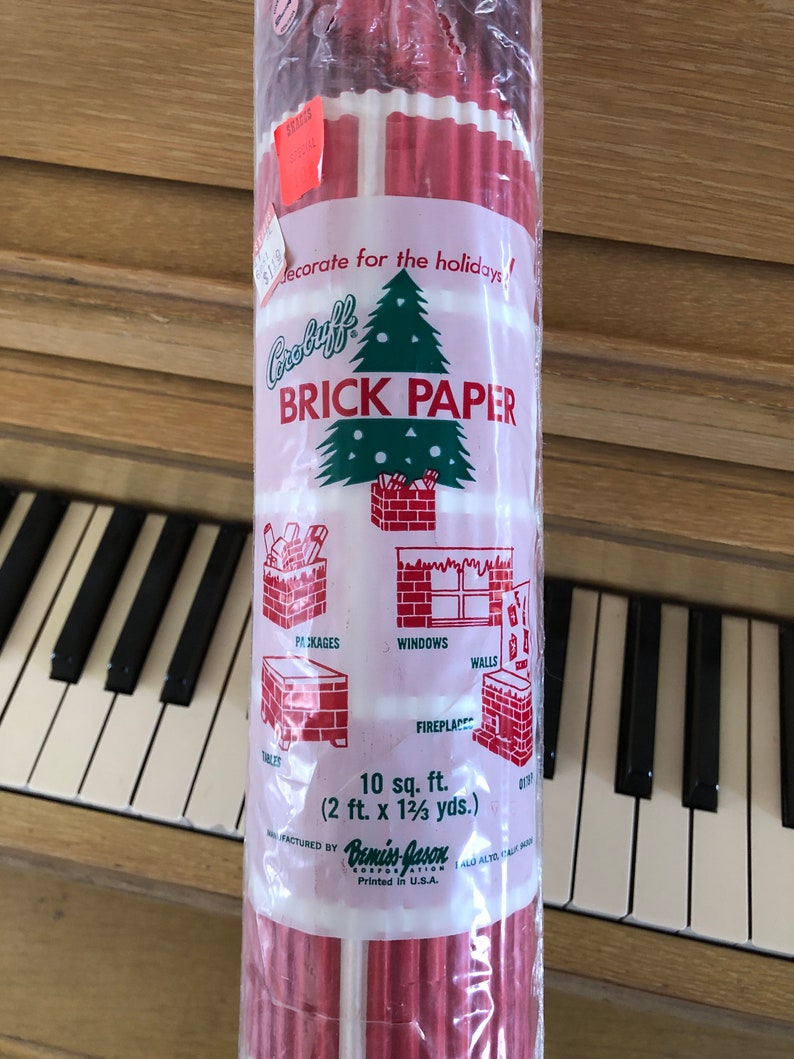 Vintage Corobuff Brick Paper, Vintage Red Brick Corrugated Paper ...