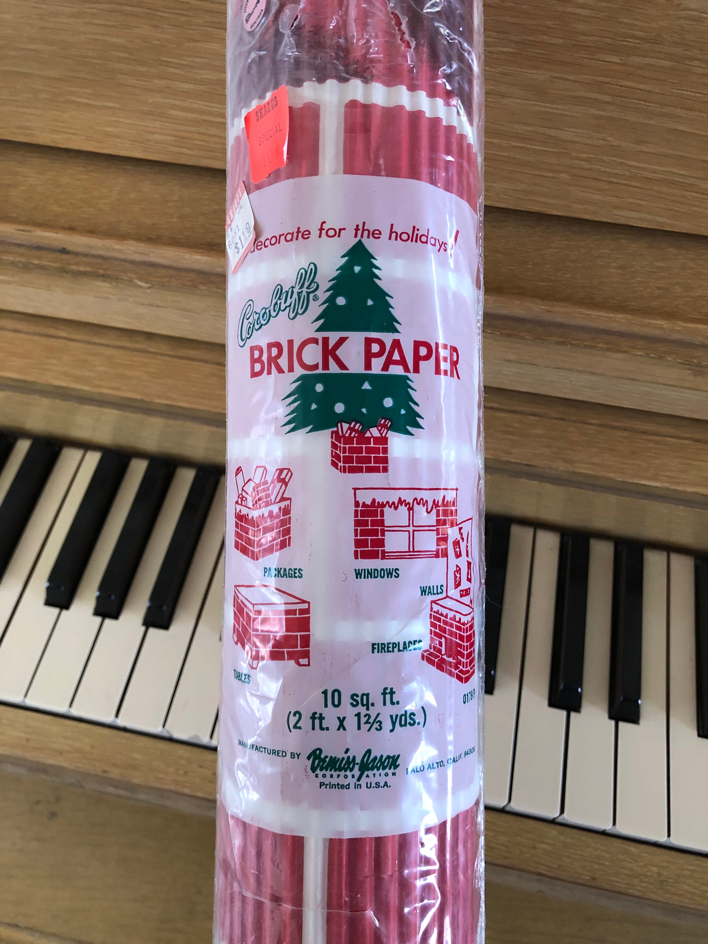 Vintage Corobuff Brick Paper, Vintage Red Brick Corrugated Paper ...