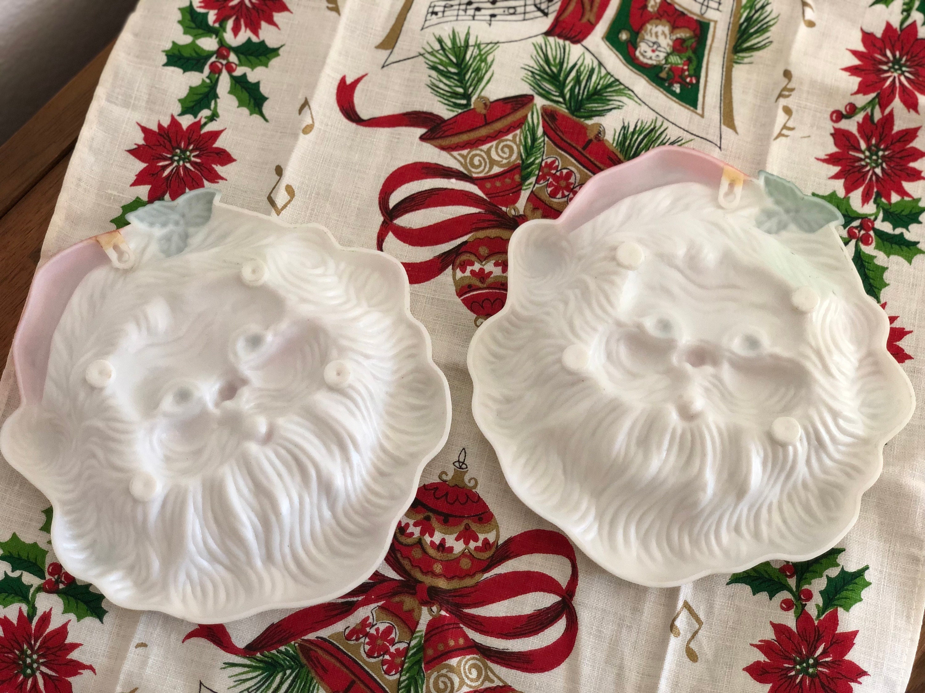 Vintage Santa Snack Plate Santa Cookie Plate Trinket Dish - Etsy