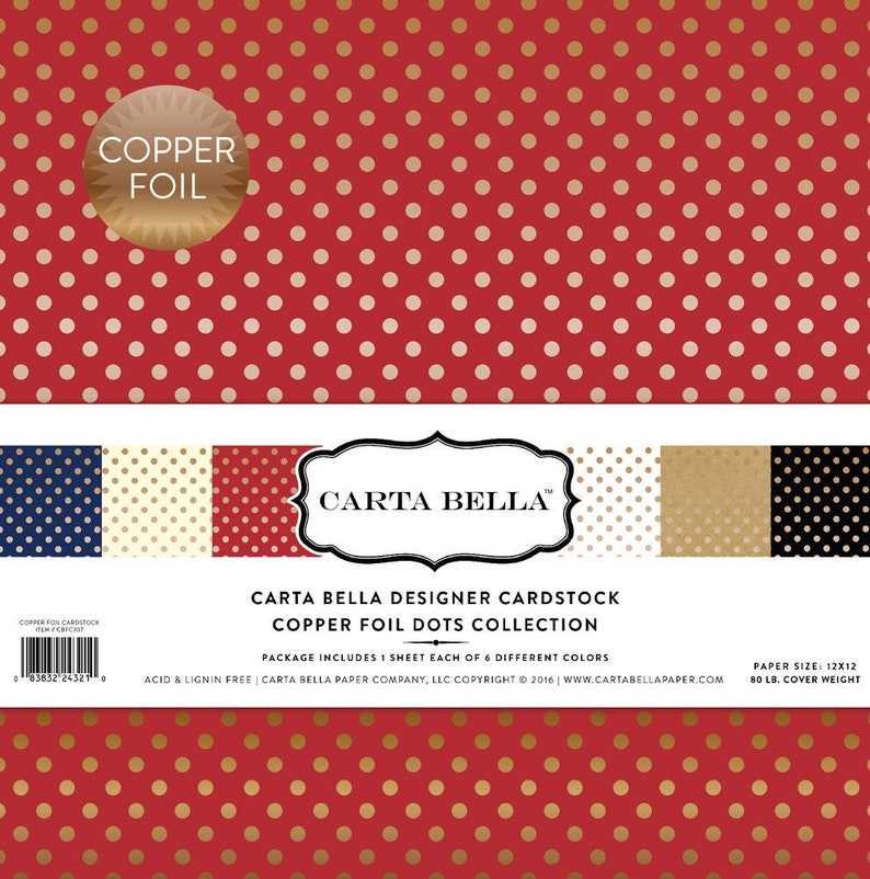 Carta Bella - COPPER FOIL DOTS - 12 X 12 Collection - Etsy