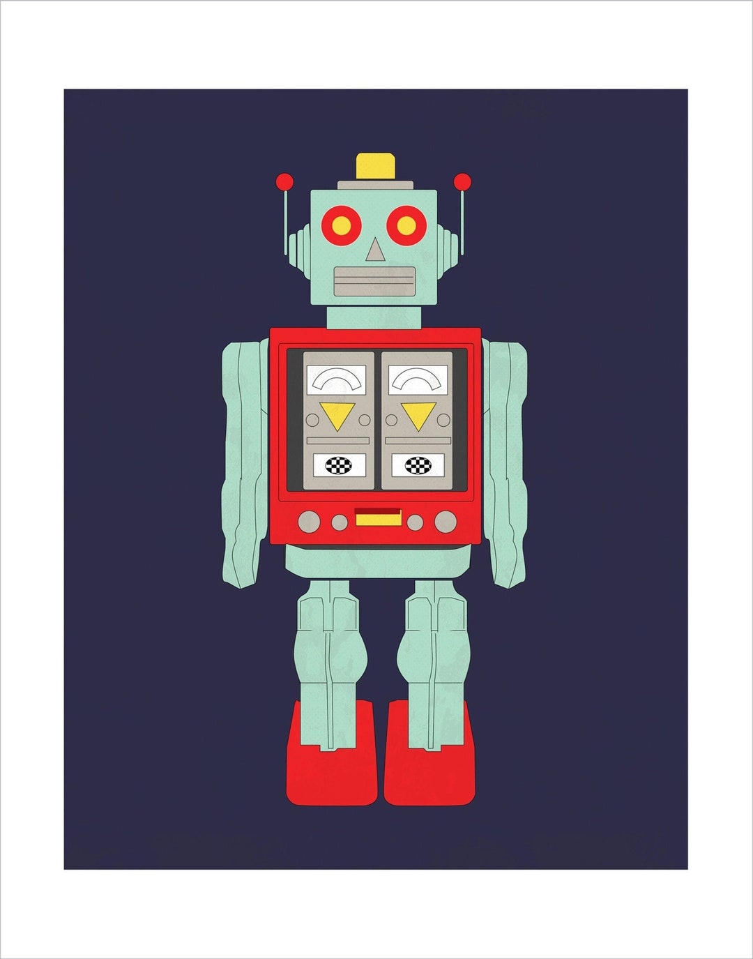 Carta Bella - 8"x10" Space Academy Art Print - Robot - Etsy