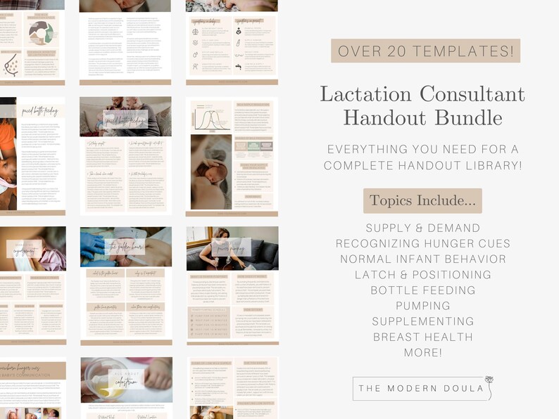Lactation Consultant Handout Bundle, Breastfeeding Client Handouts ...