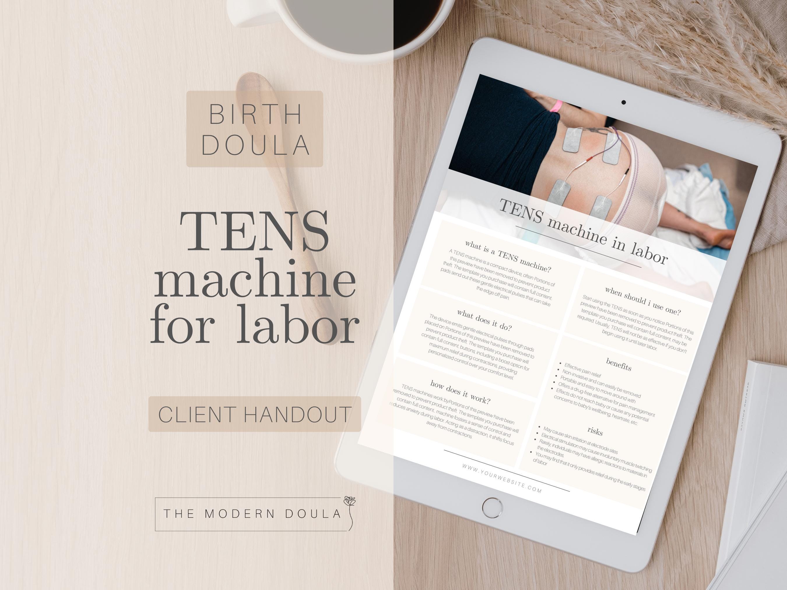 TENS Machine for Labor Client Handout, Doula Client Handout, Birth Plan ...