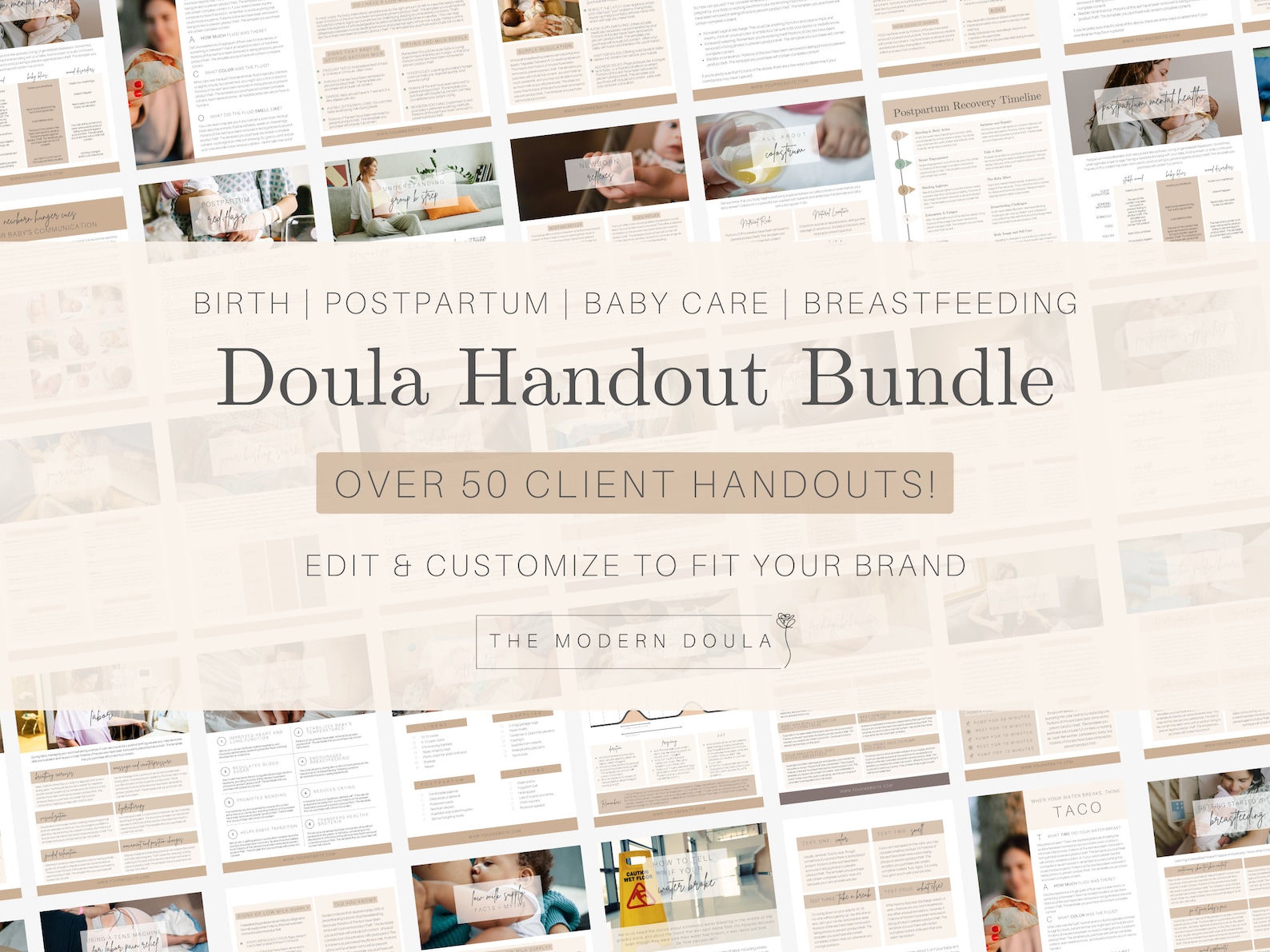 Birth Doula Handout Bundle, Postpartum Doula Client Files, Lactation ...