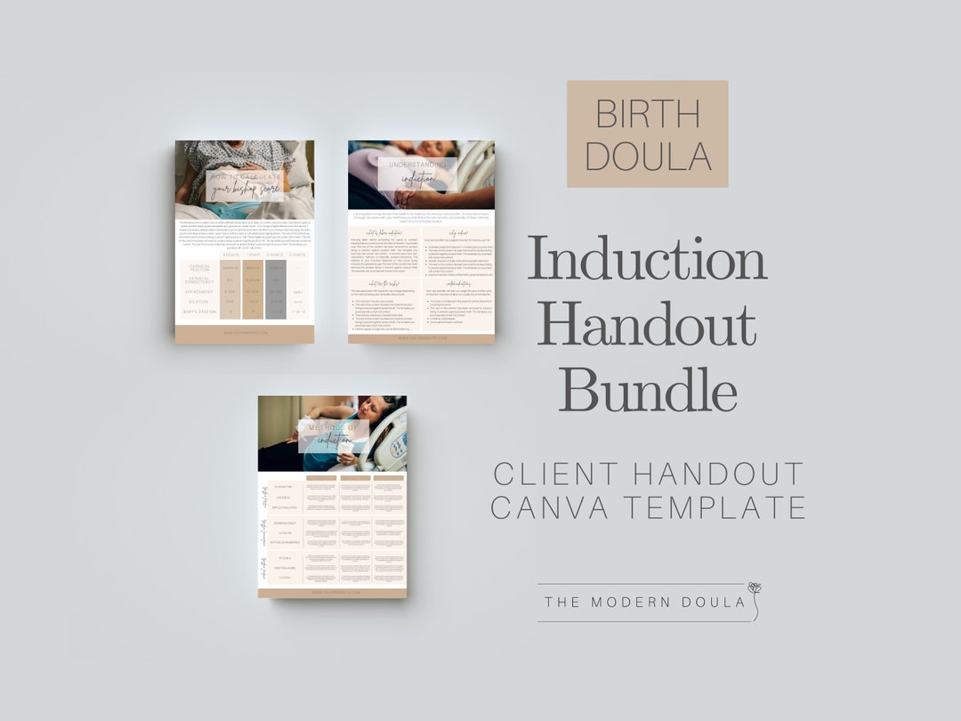 Induction Handout Bundle, Doula Handout Templates, Birth Doula Tools ...