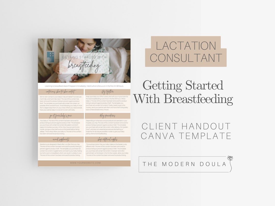 Getting Started With Breastfeeding Handout, Doula Client Handout, Lactation Consultant Handout ...