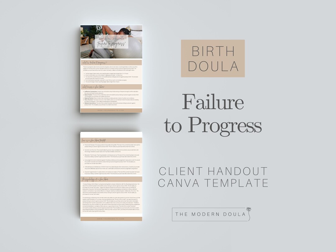 Failure to Progress Handout, Slow Labor Doula Client Handout, Birth ...