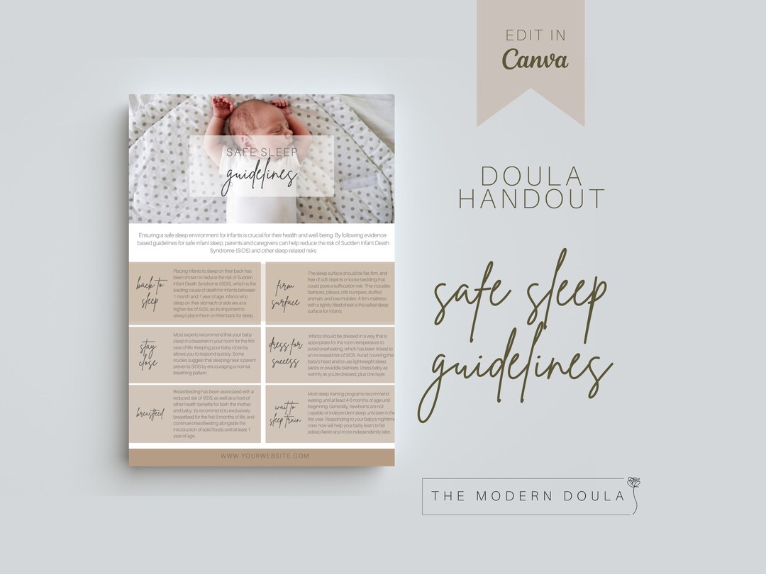 Safe Sleep Guidelines Handout Postpartum Doula Client - Etsy