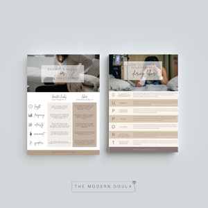 Birth Partner Support Package, Cheat Sheet for Birth Partners, Editable ...