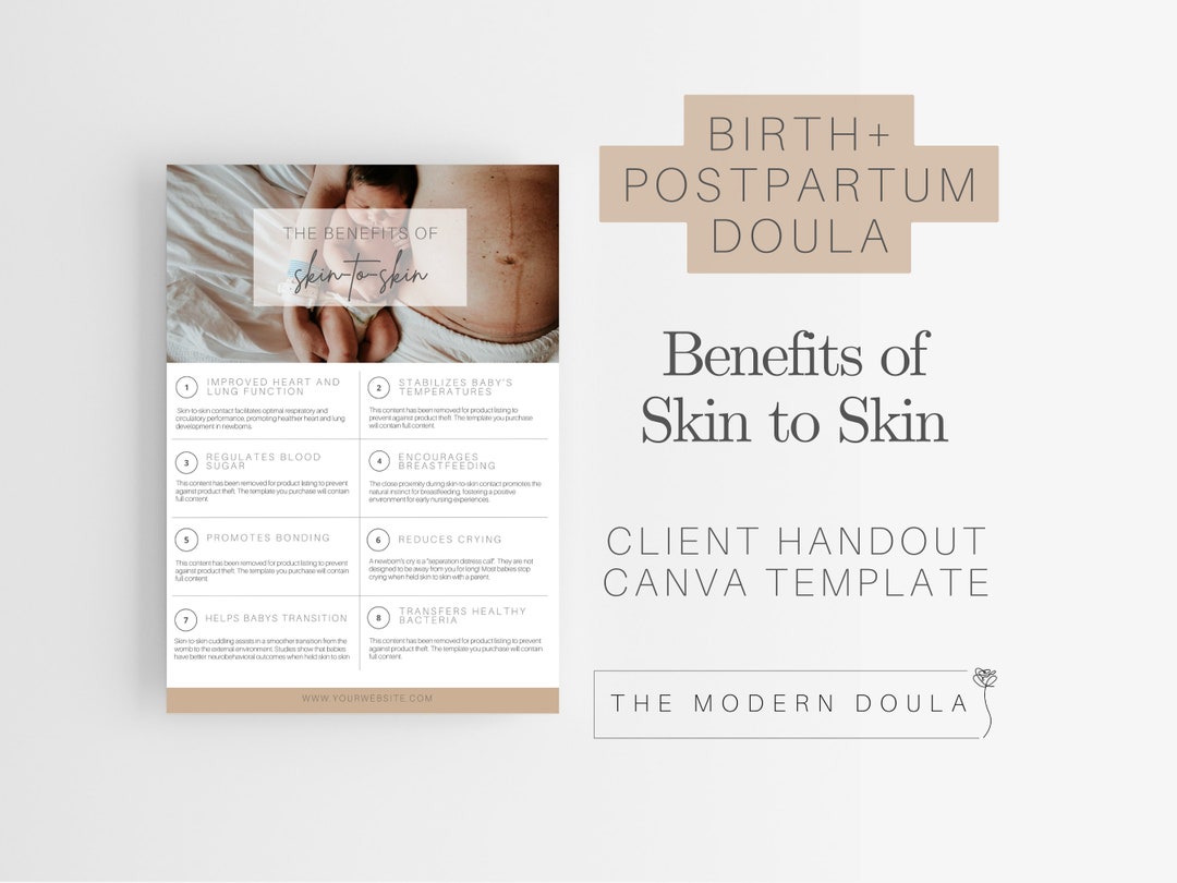 Editable Doula Handout, Benefits of Skin to Skin Printable, Handouts ...