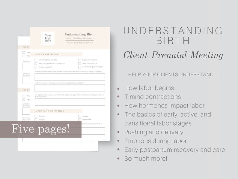 Birth Doula Prenatal Meeting Editable Client Meeting Canva - Etsy Australia