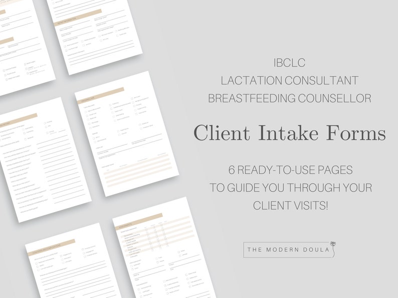Editable Lactation Consultant Intake Form, Breastfeeding Counsellor ...