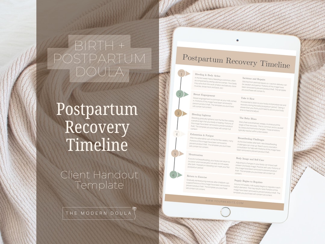 Postpartum Recovery Timeline Client Handout, Postpartum Warning Signs ...