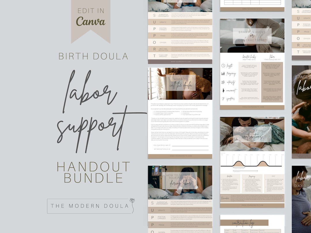 Birth Partner Support Package, Cheat Sheet for Birth Partners, Editable ...