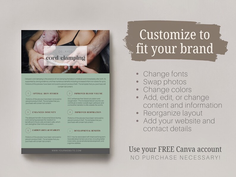 Delayed Cord Clamping Client Handout, Birth Doula Client Forms ...