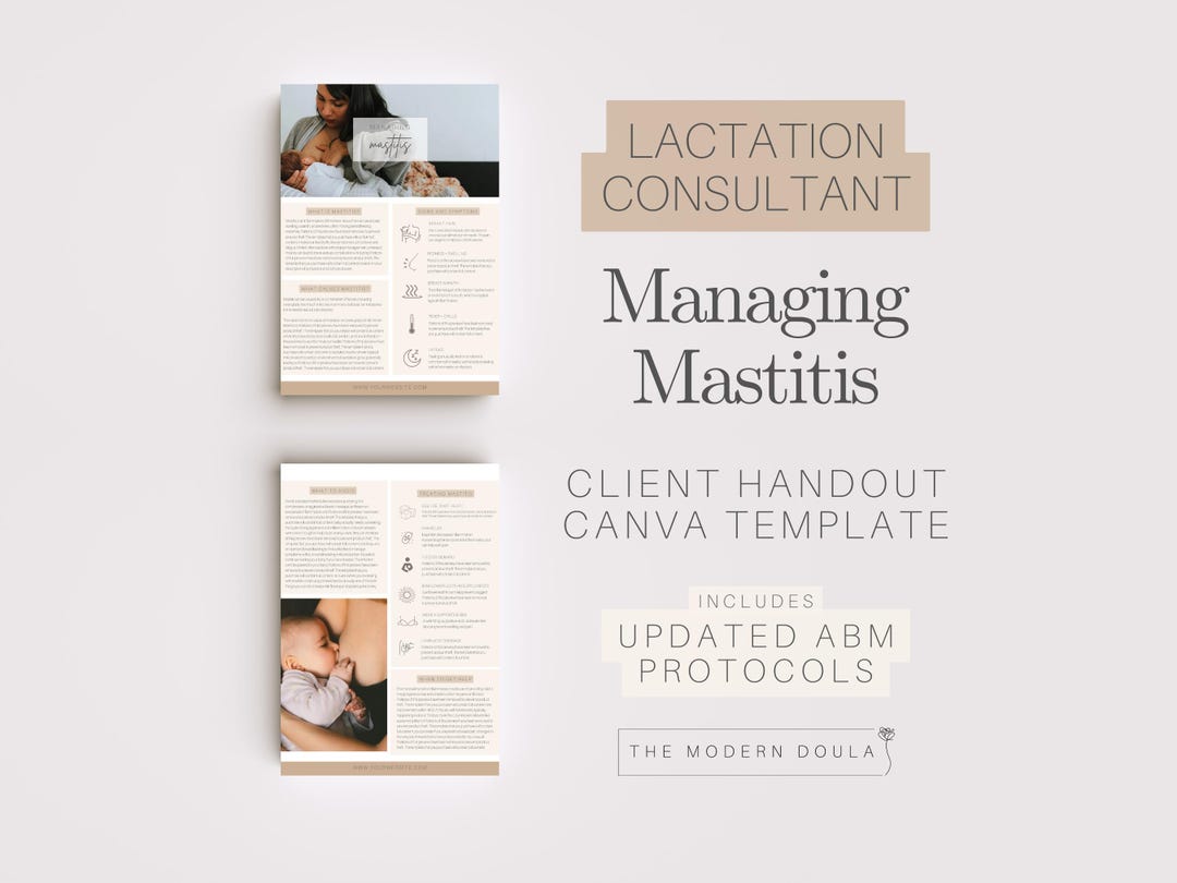 Mastitis Management Handout: IBCLC Client Education (canva Template) - Etsy