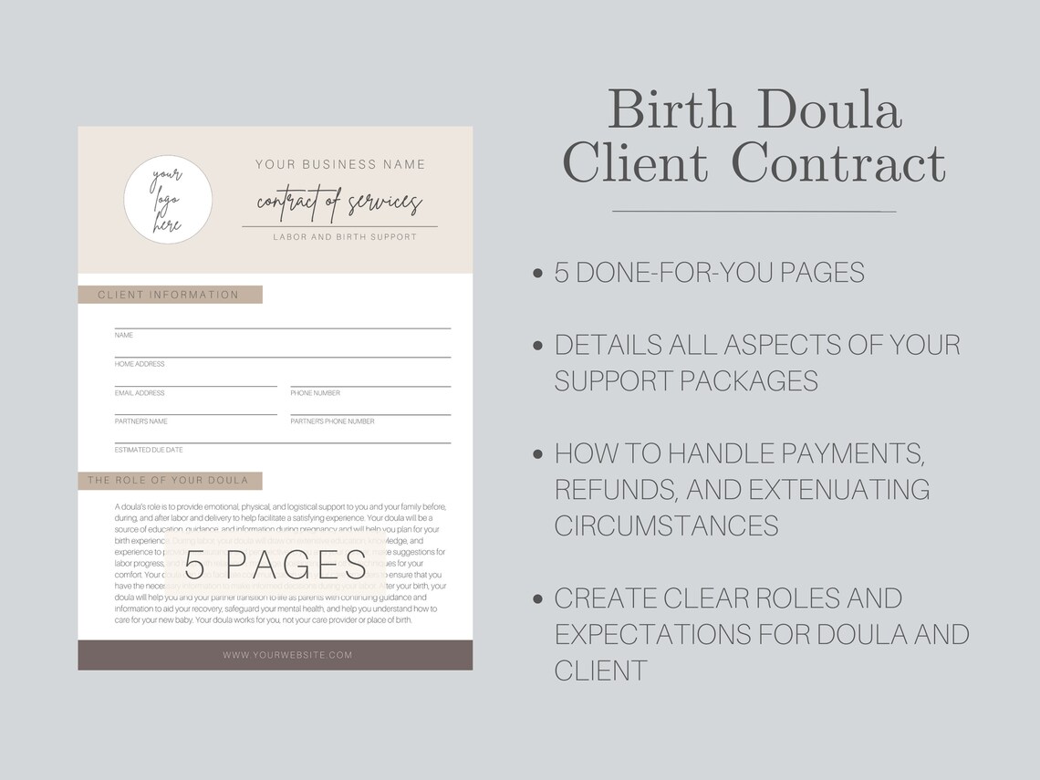 New Client Bundle for Birth Doulas, Client Intake Forms, New Client ...