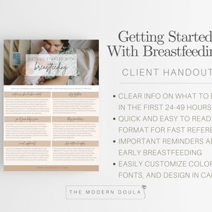 Getting Started With Breastfeeding Handout, Doula Client Handout, Lactation Consultant Handout ...