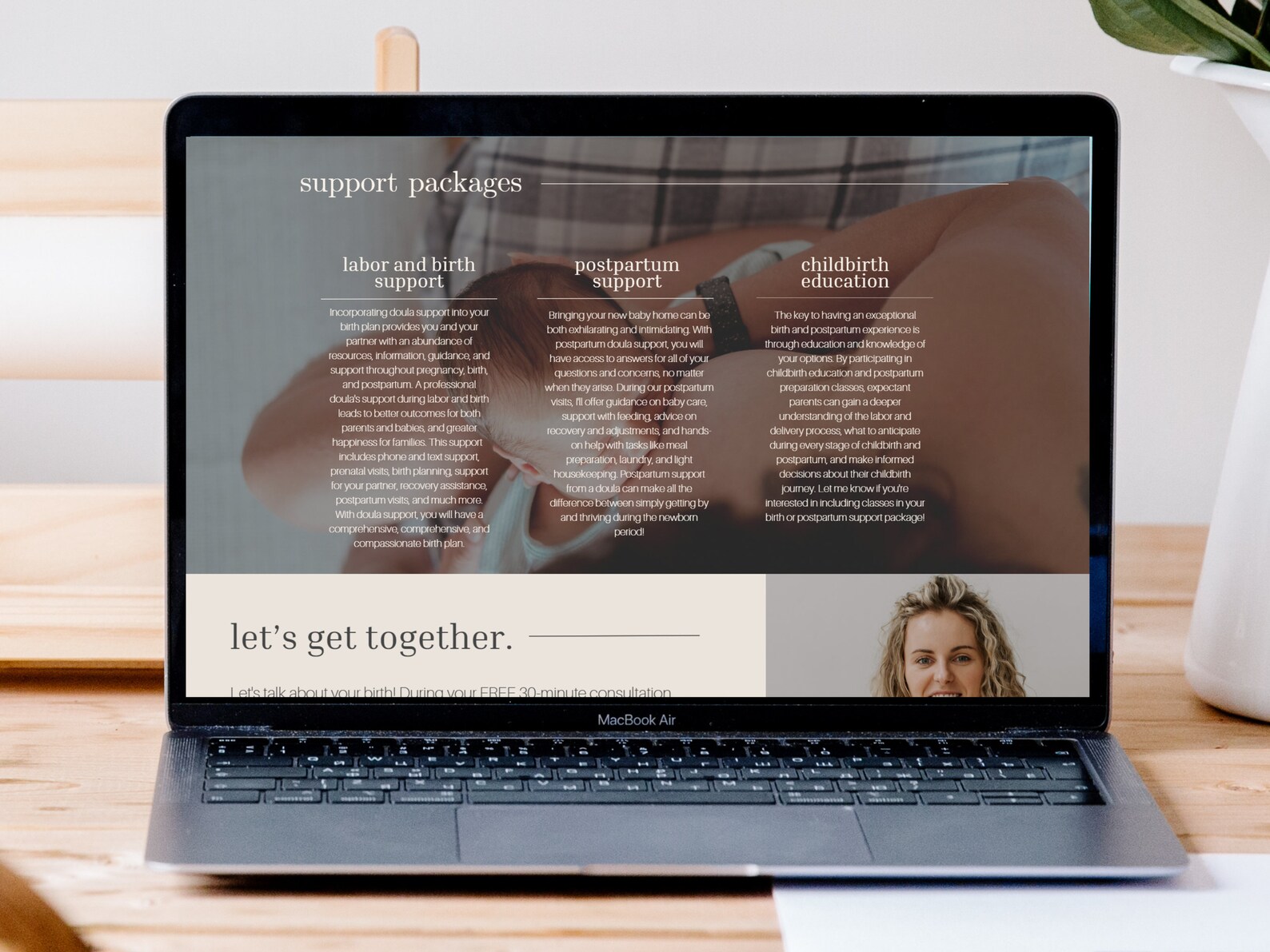 Birth Doula Website Template, Doula Website, Web Template for ...