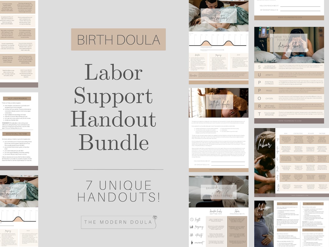 Birth Partner Support Package, Cheat Sheet for Birth Partners, Editable ...
