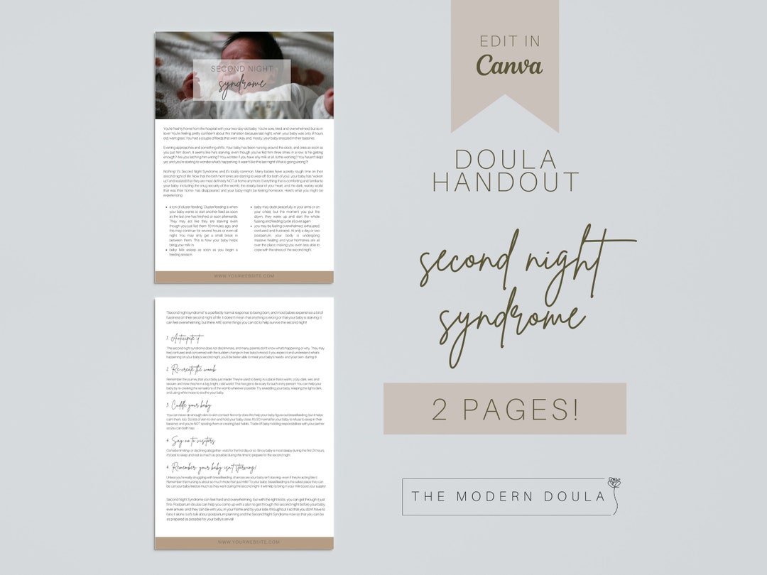 Second Night Syndrome Handout Newborn Care Postpartum Doula - Etsy