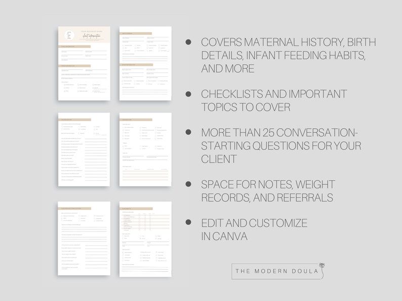 Editable Lactation Consultant Intake Form, Breastfeeding Counsellor ...