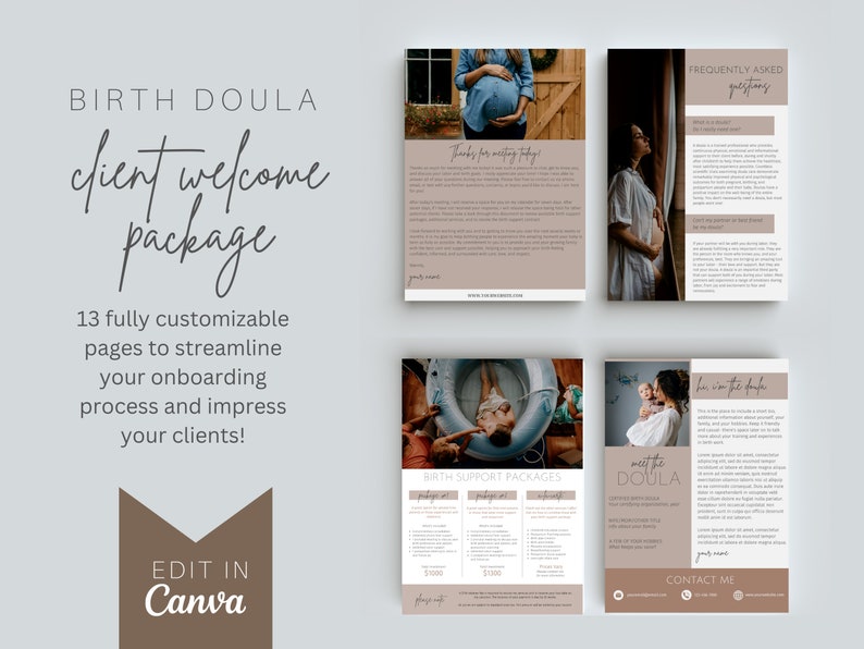 Editable Birth Doula Welcome Package Doula Client Forms New - Etsy