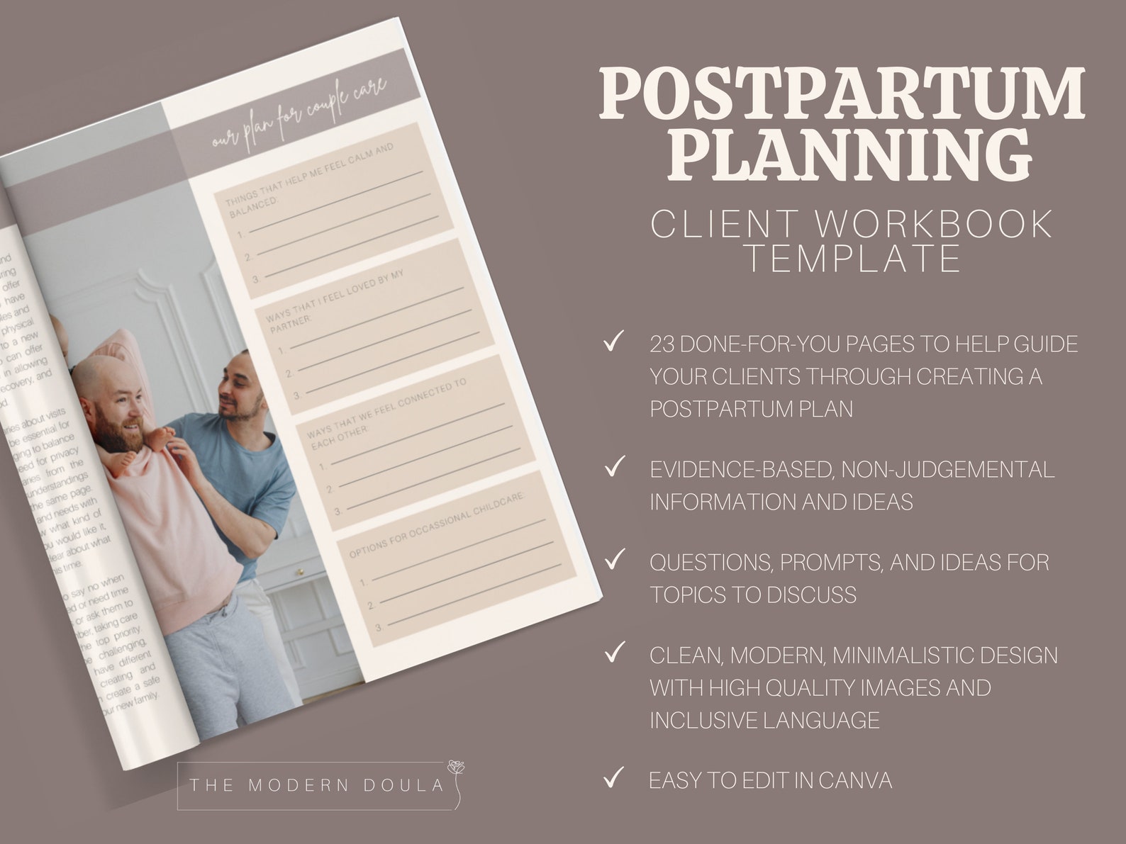 Postpartum Planning Workbook Template for Doulas and - Etsy