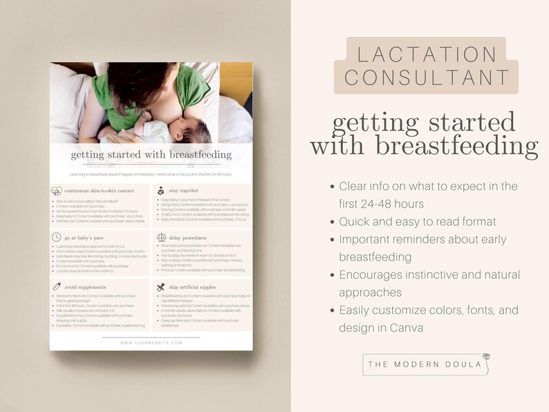 Getting Started With Breastfeeding Handout, Lactation Consultant ...