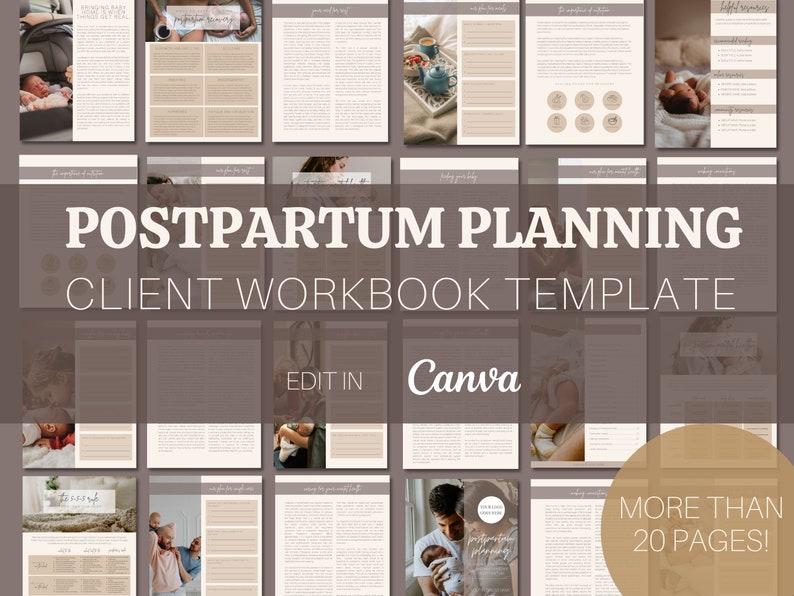 Postpartum Planning Workbook Template for Doulas and - Etsy