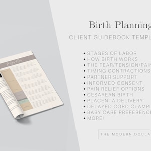 Birth Plan Workbook, Template for Birth Planning, Birth Plan Book ...