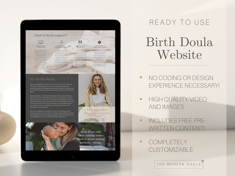 Birth Doula Website Template, Doula Website, Web Template for ...