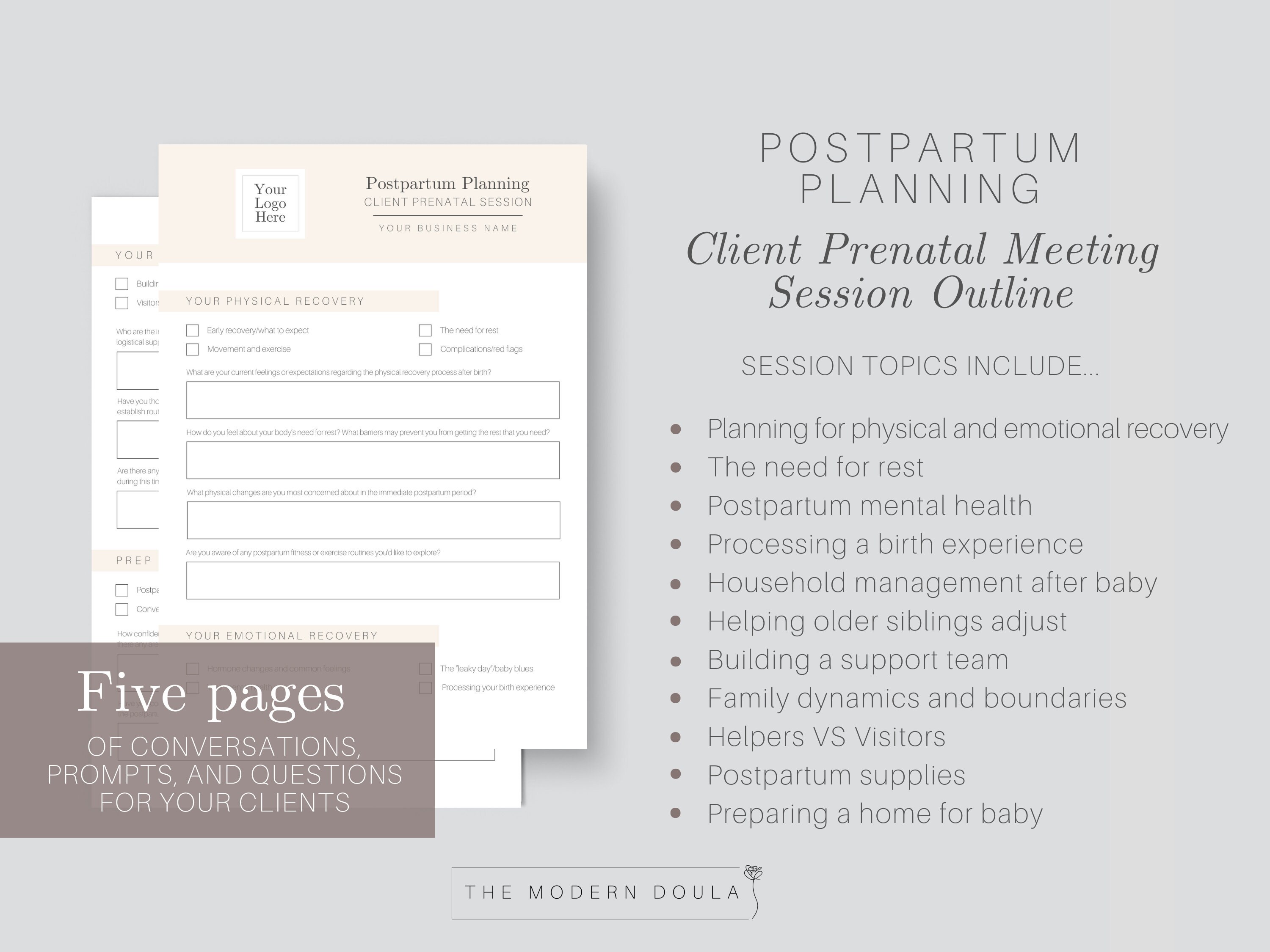 Birth Doula Prenatal Meeting, Postpartum Planning, Client Prenatal ...