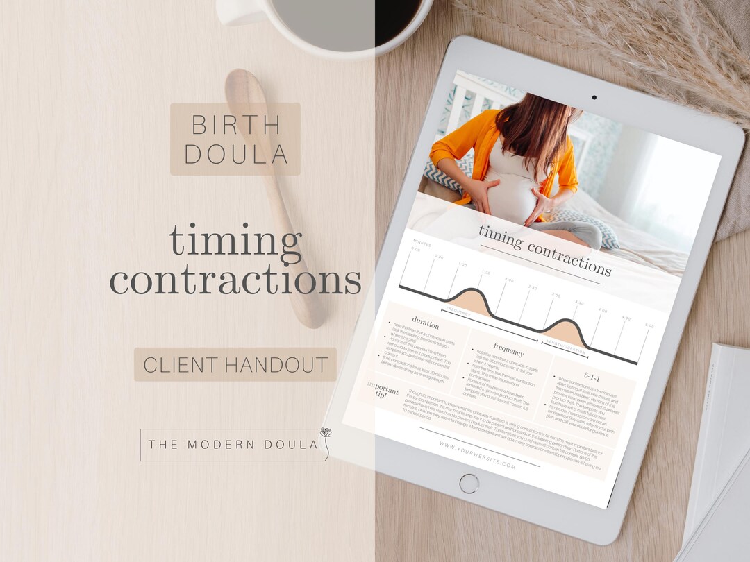 Timing Contractions Handout, Birth Doula Client Forms, Labor and ...