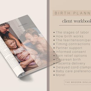 Birth Plan Client Workbook, Birth Doula Client Forms, Birth Plan ...