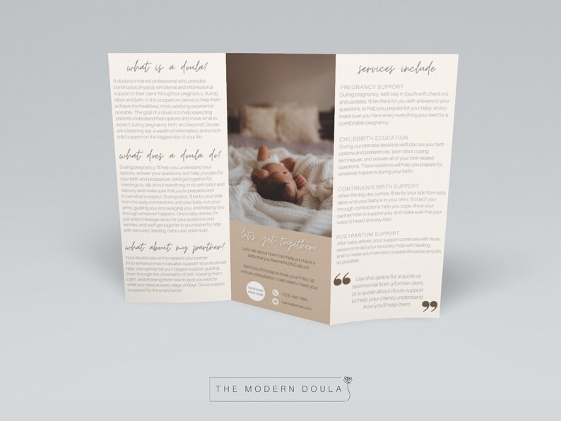 Doula Brochure Template Birth Doula Brochure Doula Tri-fold - Etsy