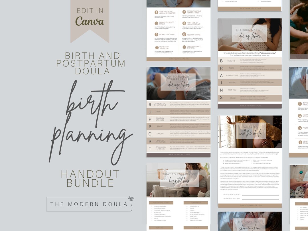 Doula Handouts Editable Birth Doula Client Handouts Birth - Etsy