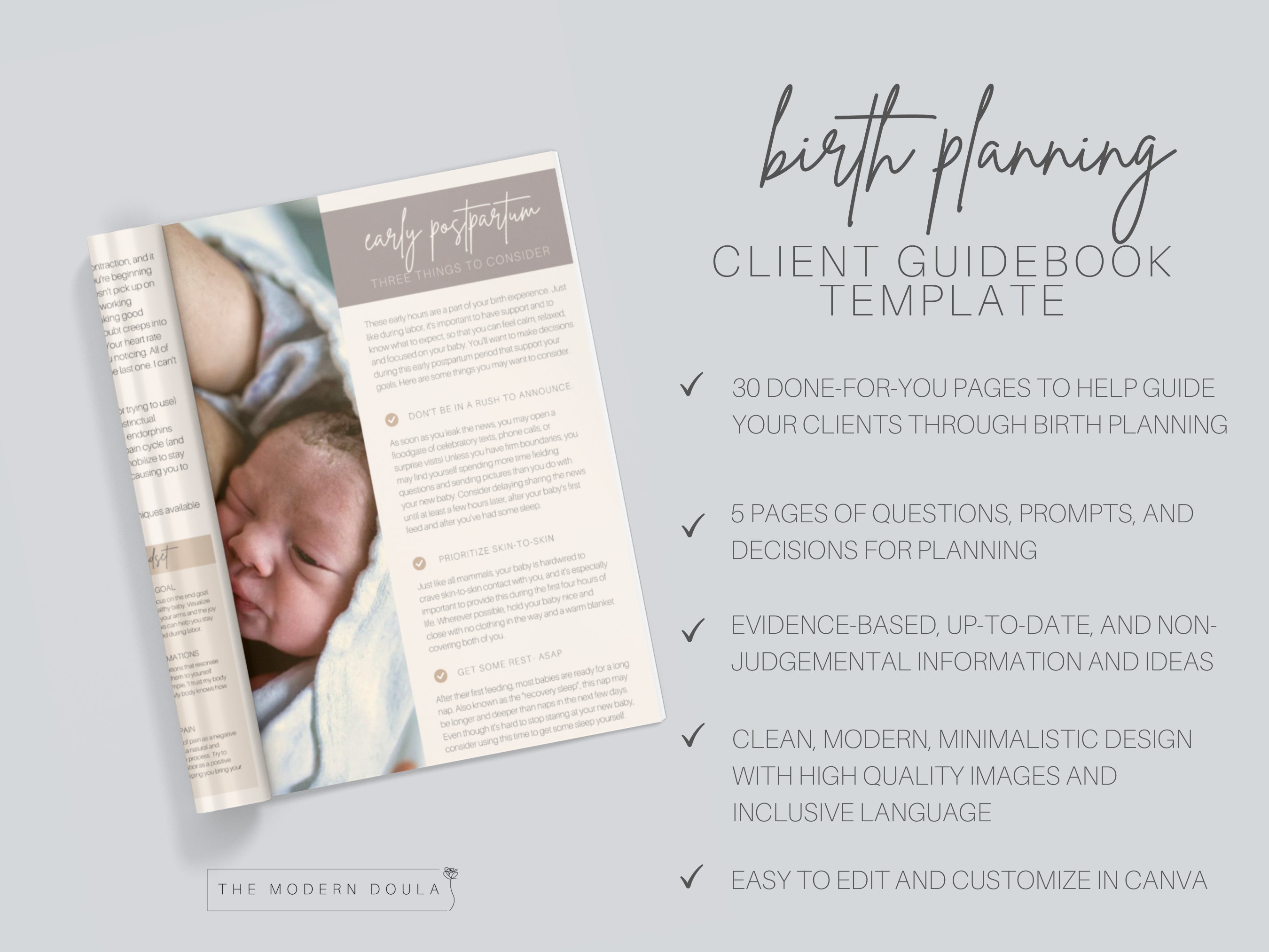Birth Plan Workbook Template for Birth Planning Birth Plan - Etsy