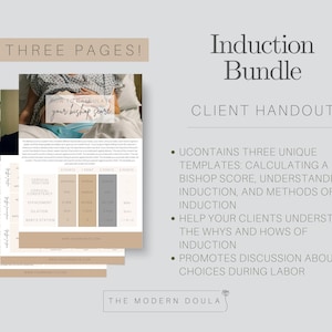 Induction Handout Bundle, Doula Handout Templates, Birth Doula Tools ...