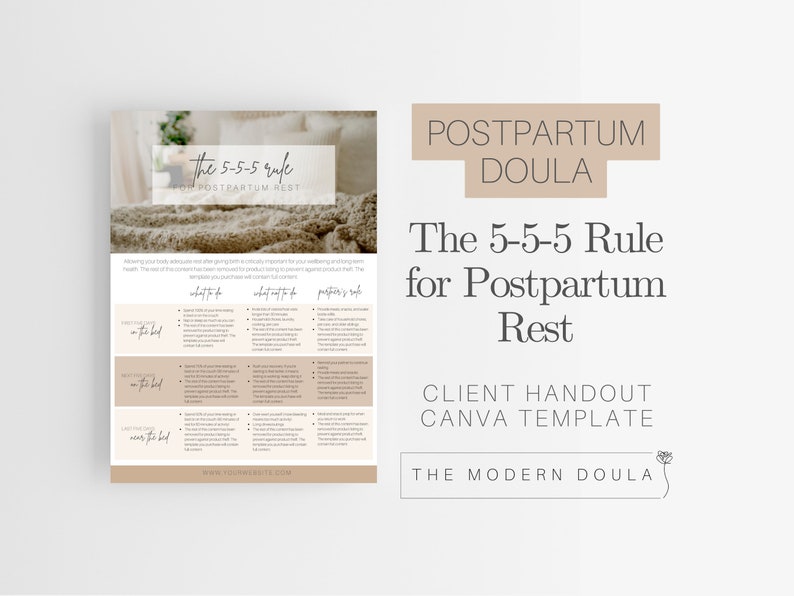 Postpartum Recovery: 5-5-5 Rule Doula Handout (digital Download) - Etsy