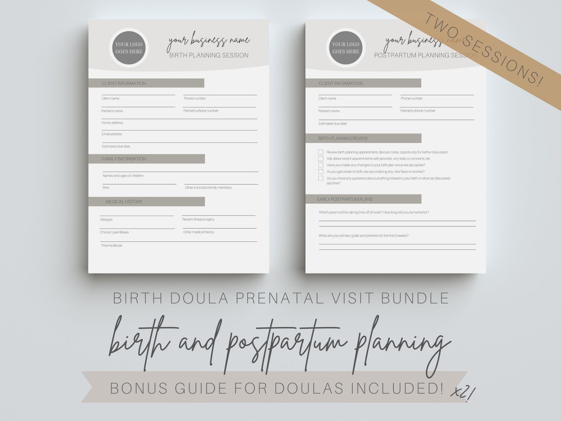 Birth Doula Prenatal Visits, Client Intake Forms, Doula Appointment ...