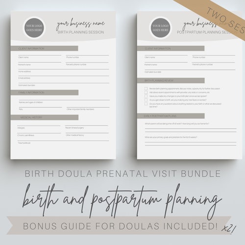 Birth Doula Prenatal Visits Client Intake Forms Doula - Etsy