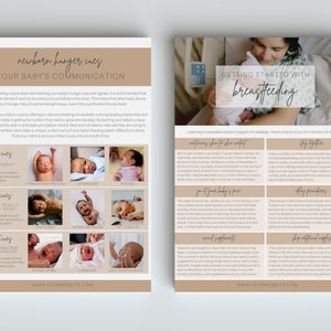 Breastfeeding Education Handout Bundle, Editable IBCLC Handouts, Postpartum Doula Client ...