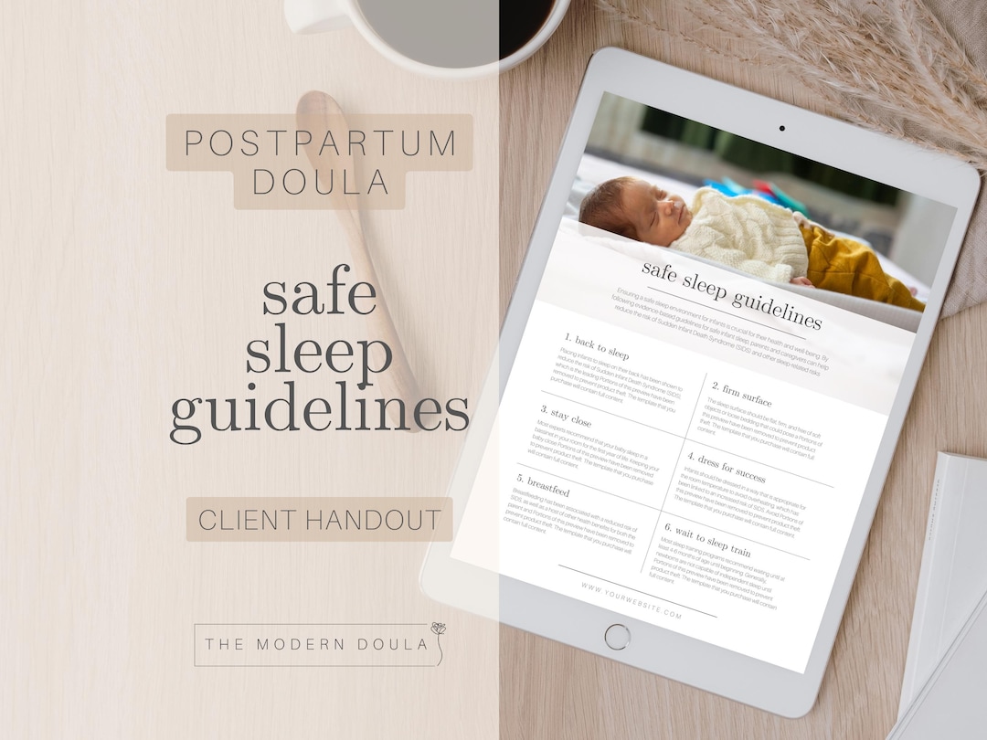 Safe Sleep Guidelines Handout, Postpartum Doula Client Handout, Sleep ...