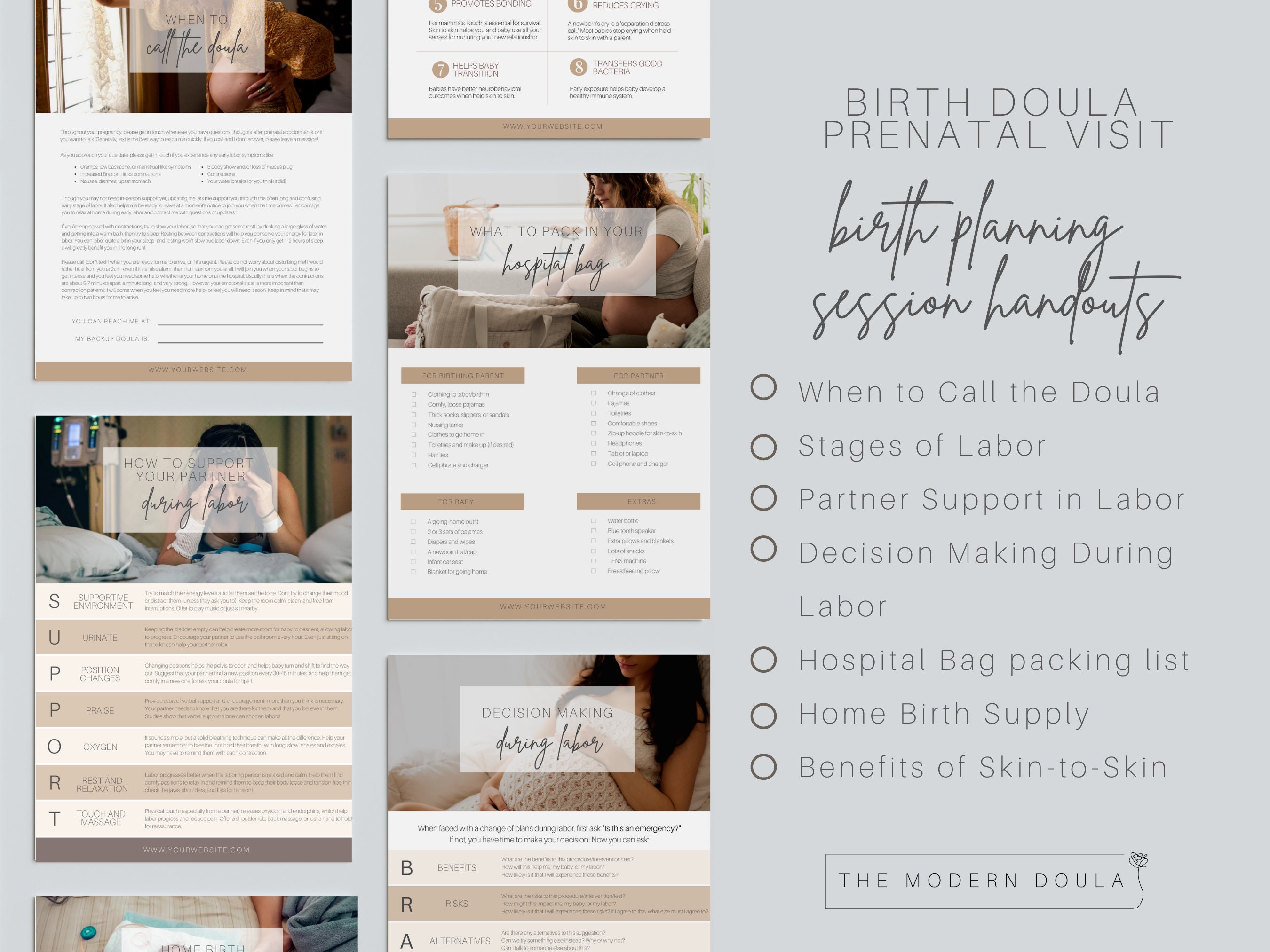 Doula Handout Bundle Editable Birth Doula Client Handouts - Etsy