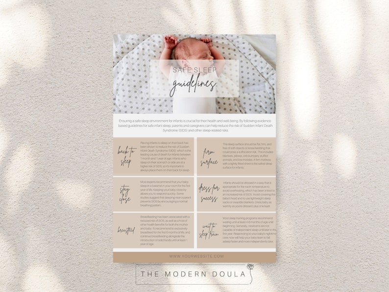 Safe Sleep Guidelines Handout Postpartum Doula Client - Etsy