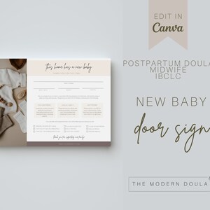 New Baby Door Sign Template Postpartum Visiting Guidelines - Etsy